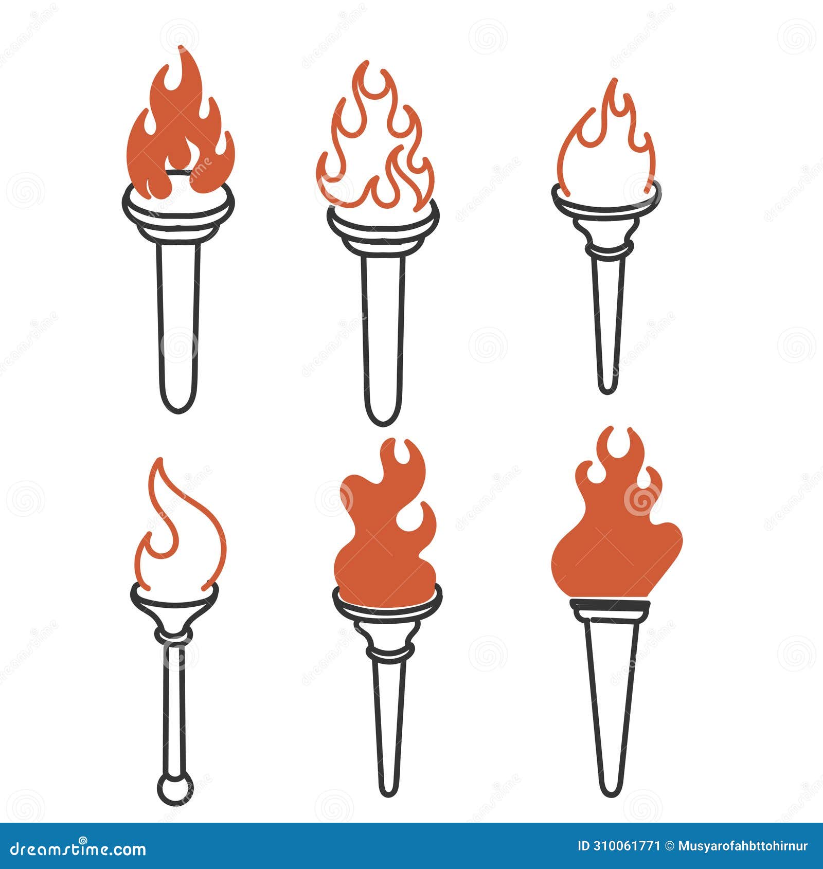 Hand Drawn Doodle Torch Icon Illustration Vector Stock Vector ...