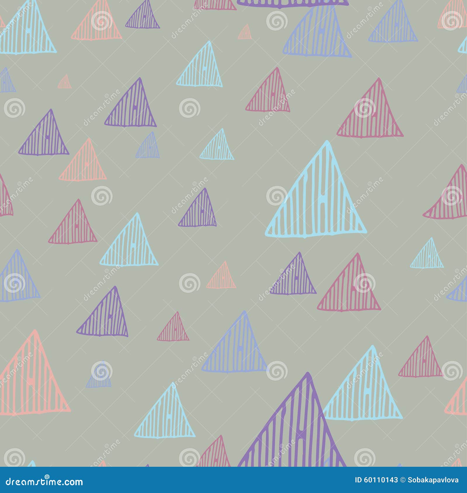 Hand Drawn Doodle Triangles Seamless Retro Pattern Background Dark ...