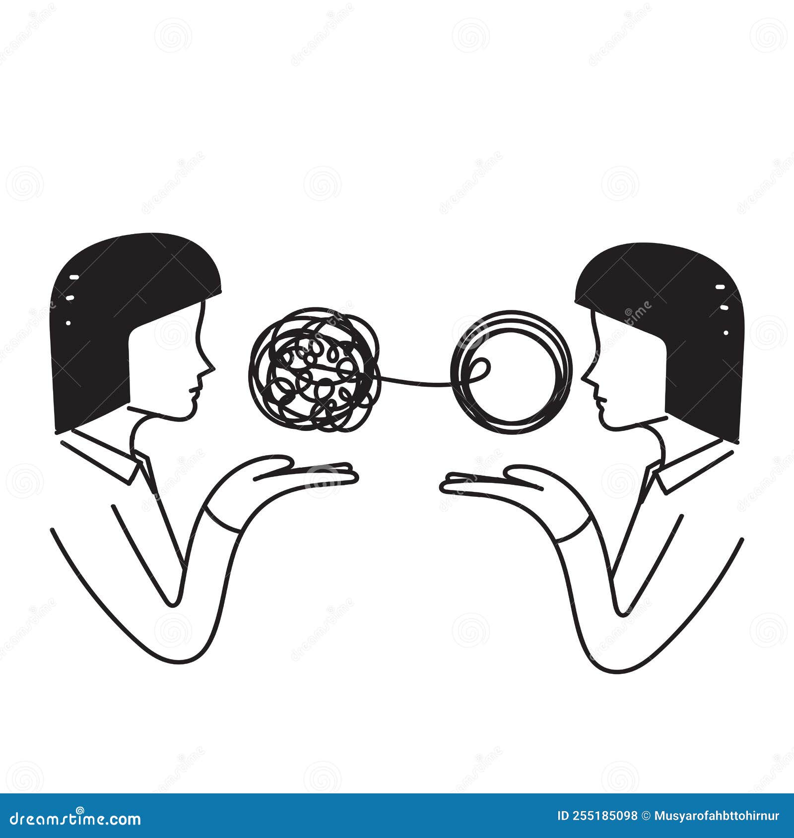 Hand Drawn Doodle Unraveling Difficult Situations Illustration Vector ...