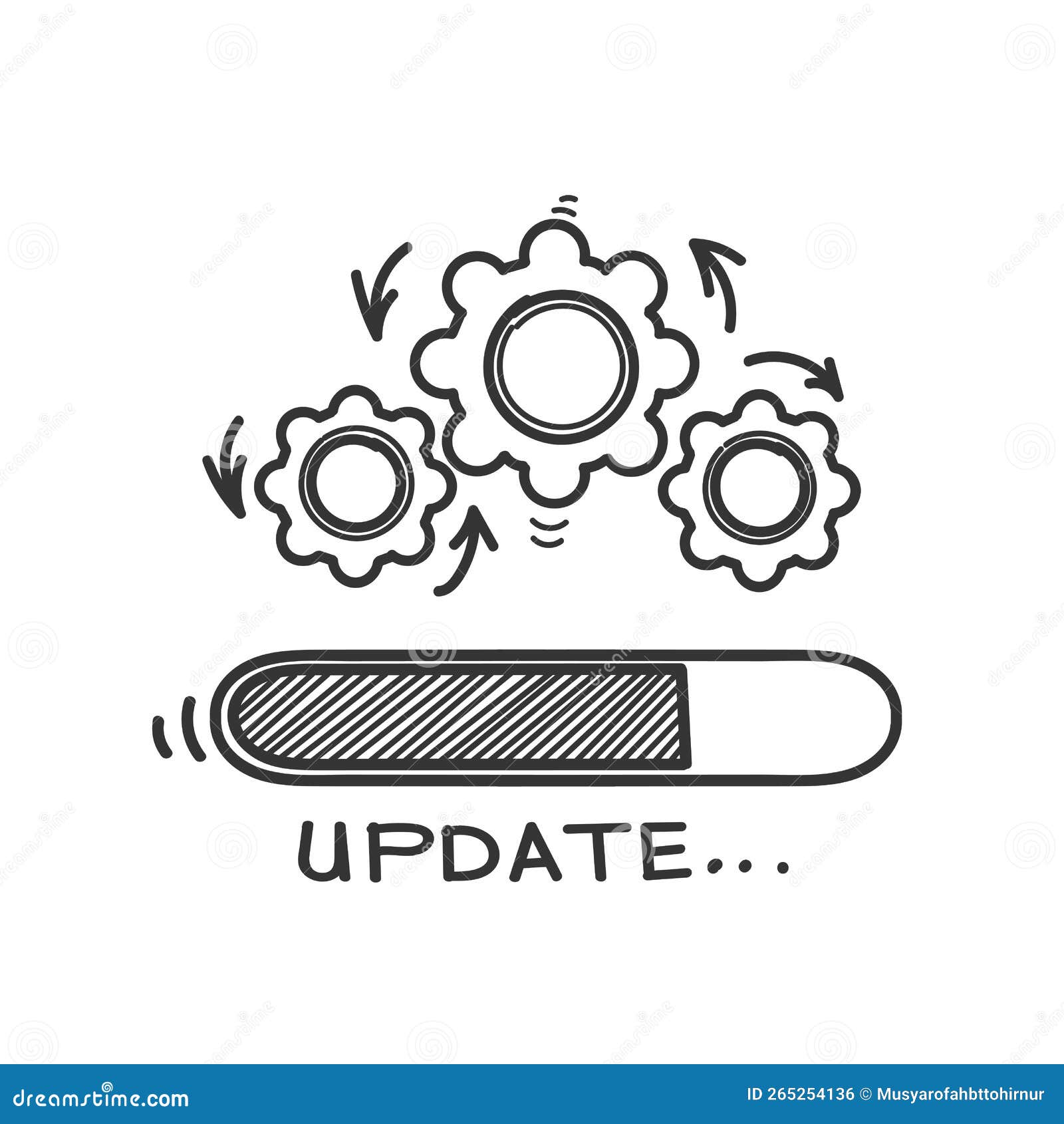 Hand Drawn Doodle Update Process Icon Illustration Stock Vector ...