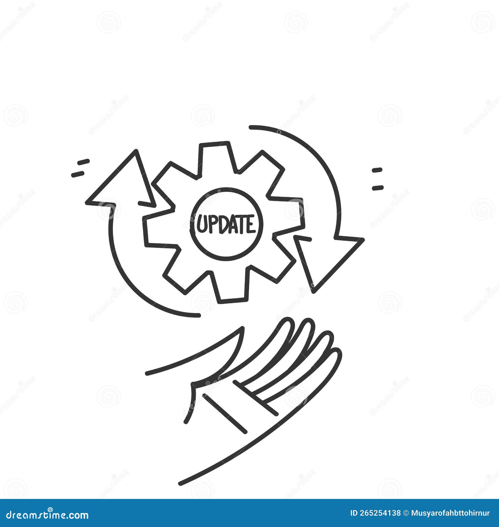 Hand Drawn Doodle Update Process Icon Illustration Stock Vector ...
