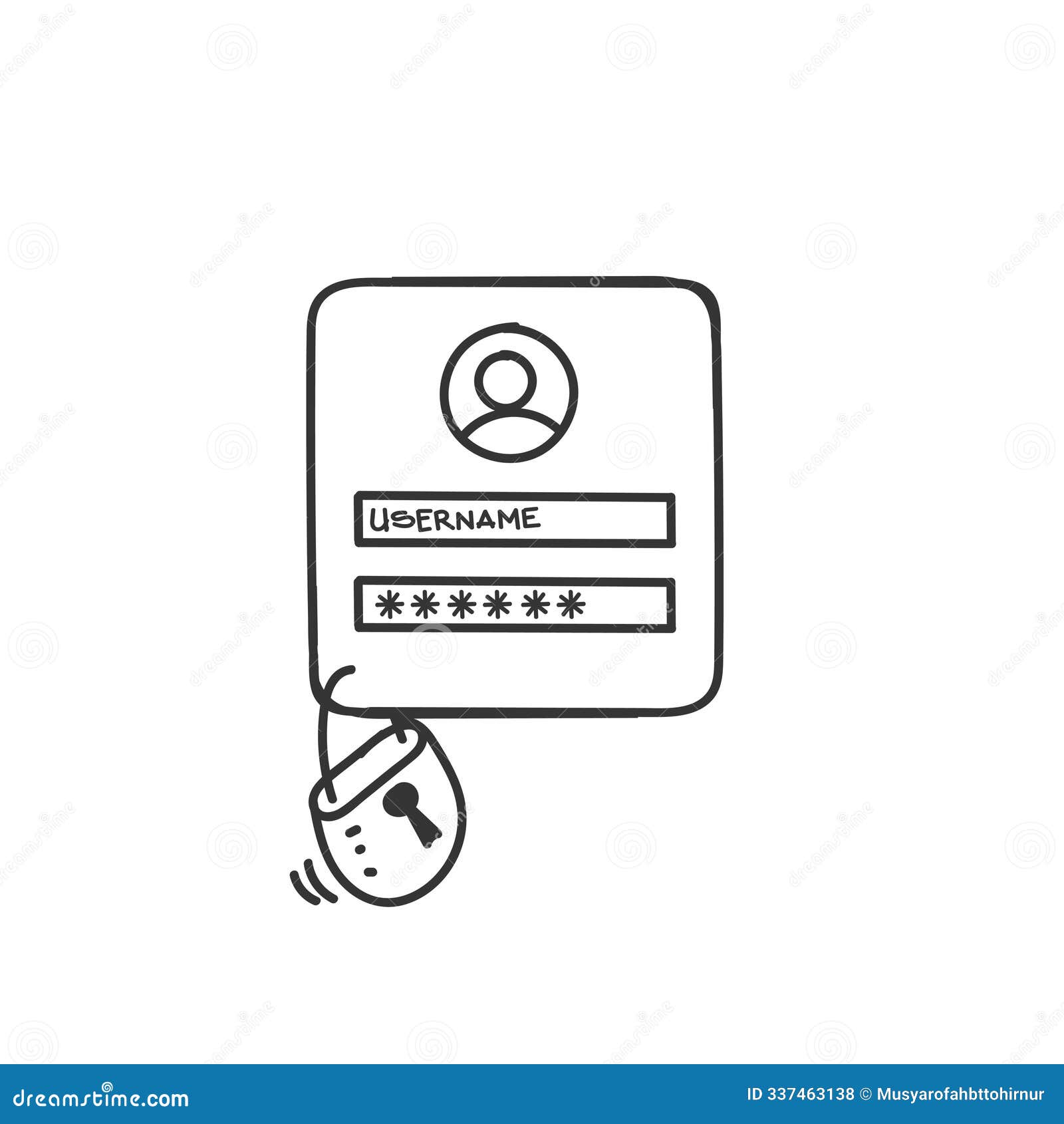 Hand Drawn Doodle User Name Pasword Bar Form Authentication Bar ...