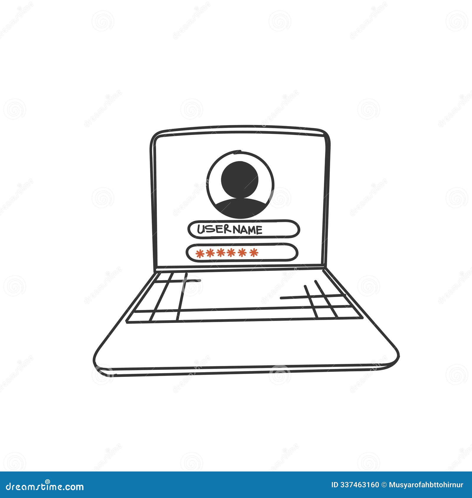 Hand Drawn Doodle User Name Pasword Bar Form Authentication Bar ...