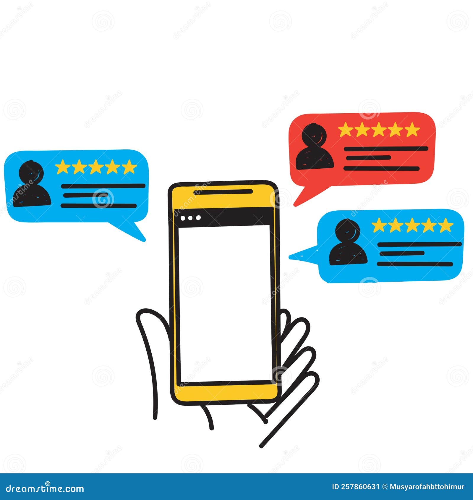 Hand Drawn Doodle User Reviews Illustration Vector Isolated Stock ...