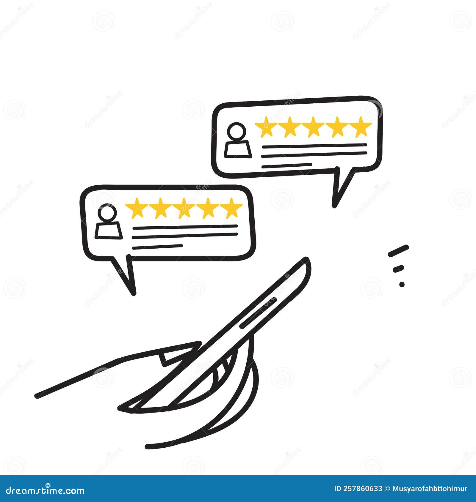 Hand Drawn Doodle User Reviews Illustration Vector Isolated Stock ...