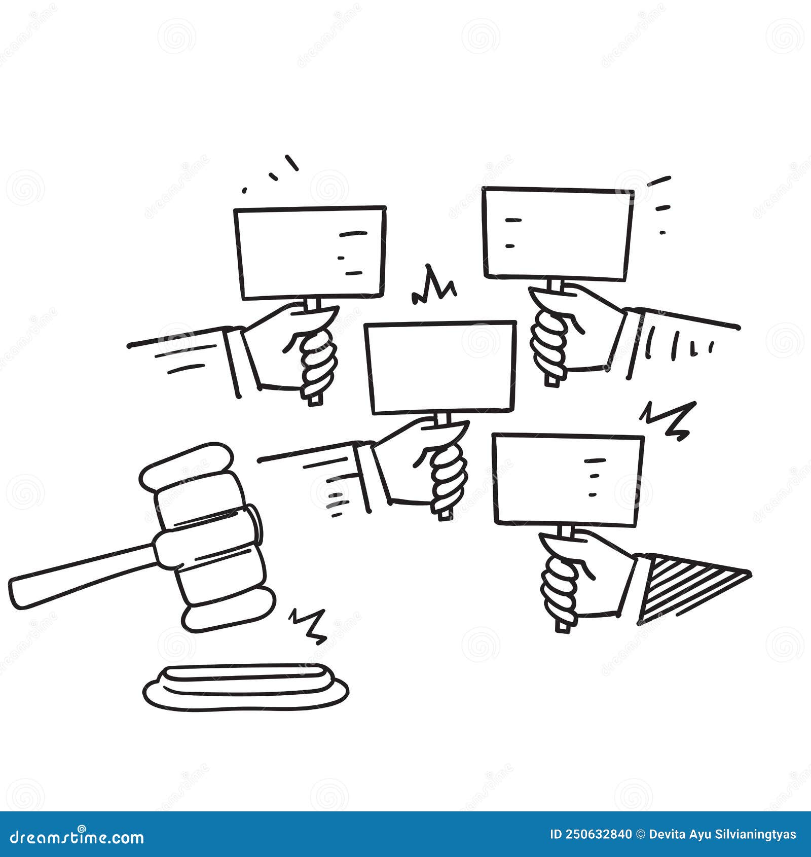 Hand Drawn Doodle Hand Vote at Auction Illustration Vector Stock Vector ...