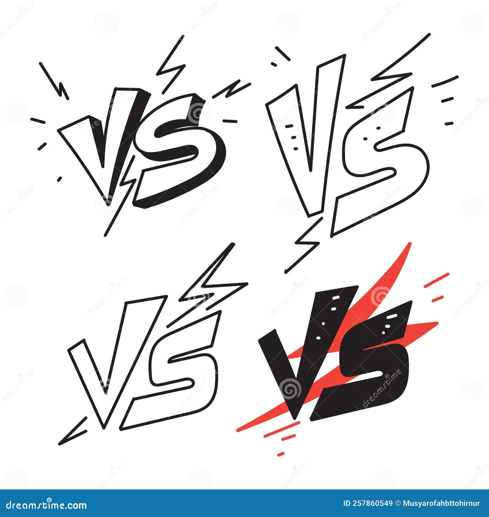 Hand Drawn Doodle Vs Versus Icon Illustration Vector Stock Vector ...