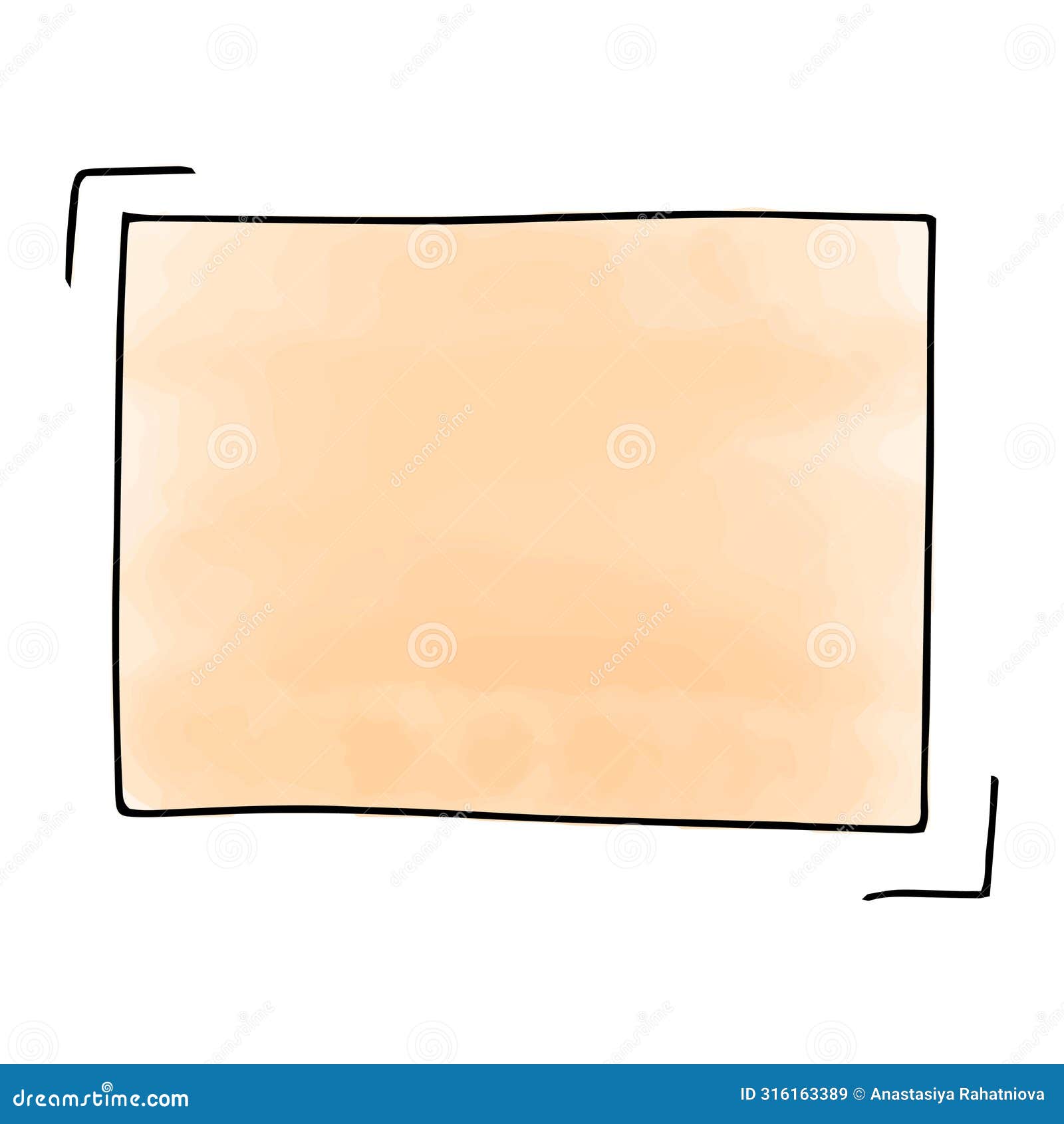 Hand Drawn Doodle Watercolour Frame with Copy Space. Vector ...