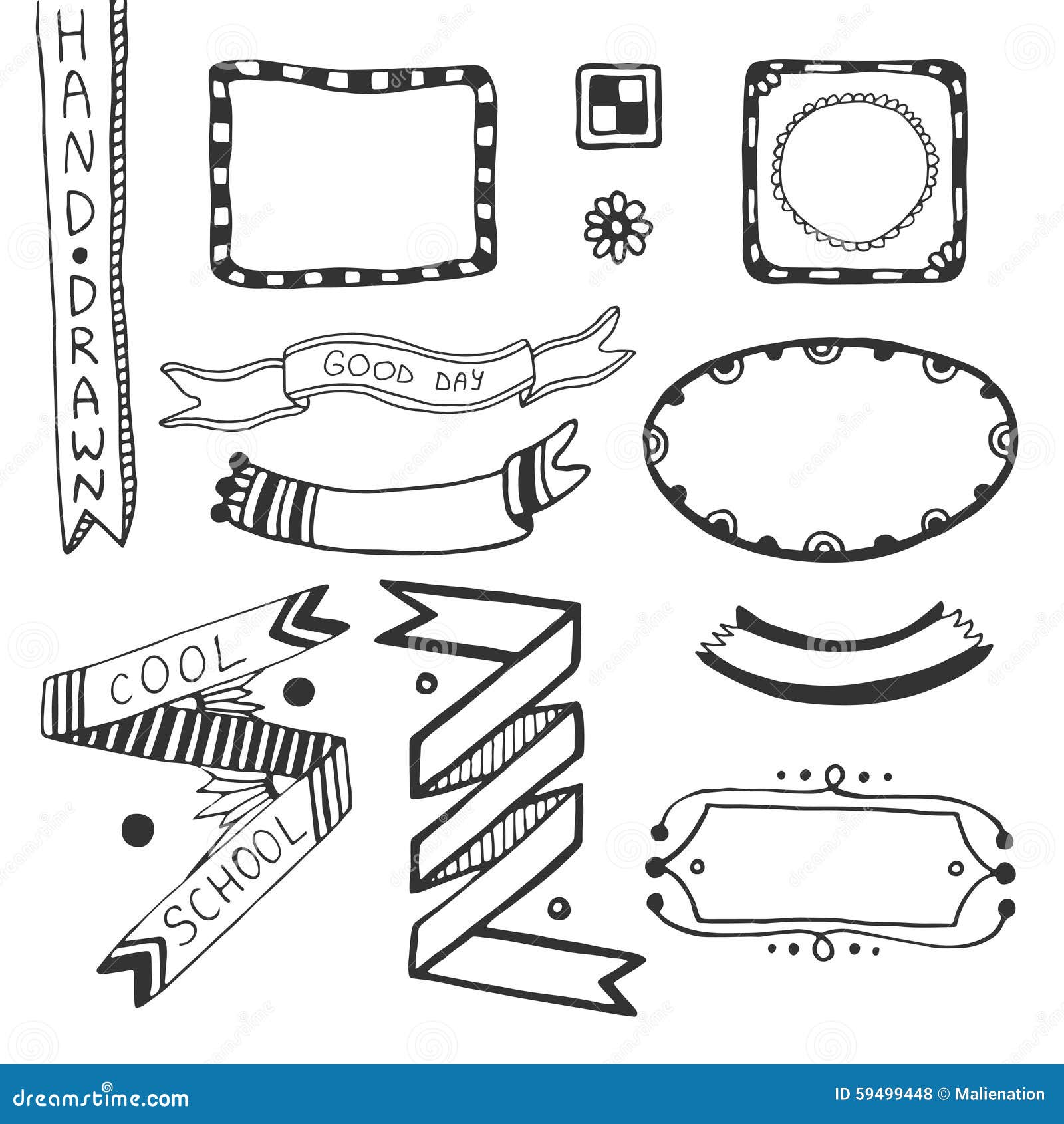 Hand Drawn Doodle Web Design Elements. Vector Set Stock Vector ...