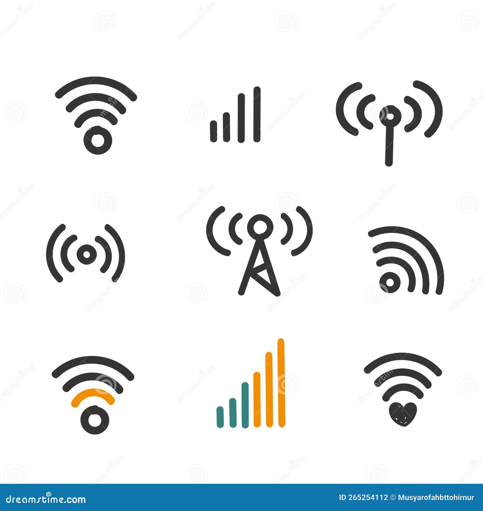 Hand Drawn Doodle Wireless Signal Illustration Vector Stock Vector ...