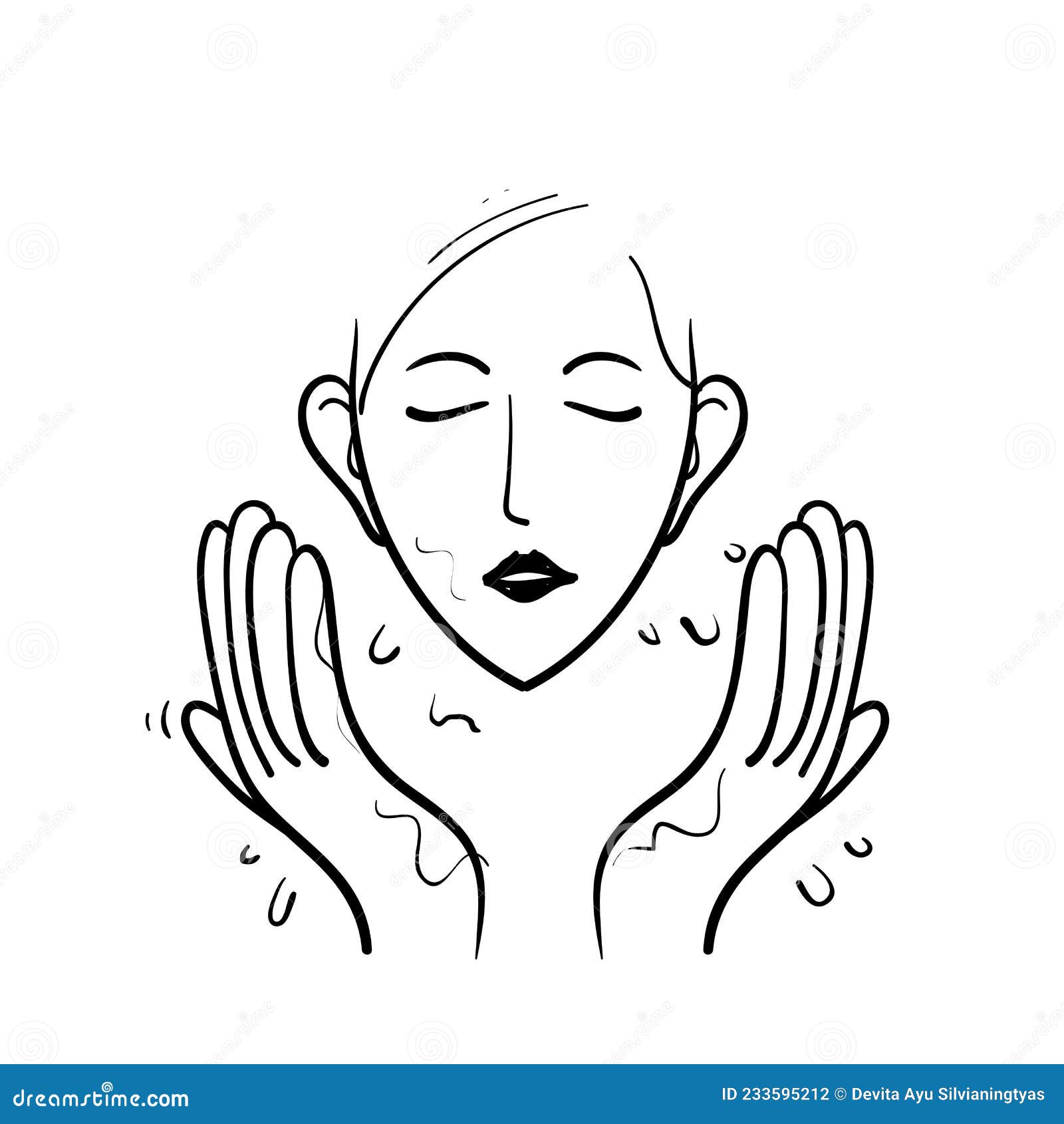 Hand Drawn Doodle Woman Washing Face Illustration Vector Isolated Stock ... Hand Drawn Doodle Woman Washing Face Illustration Vector Isolated Stock ...