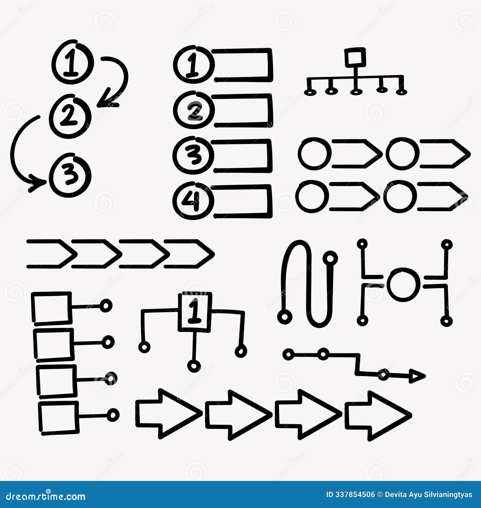 Hand Drawn Doodle Workflow Infographic Illustration Stock Vector ...