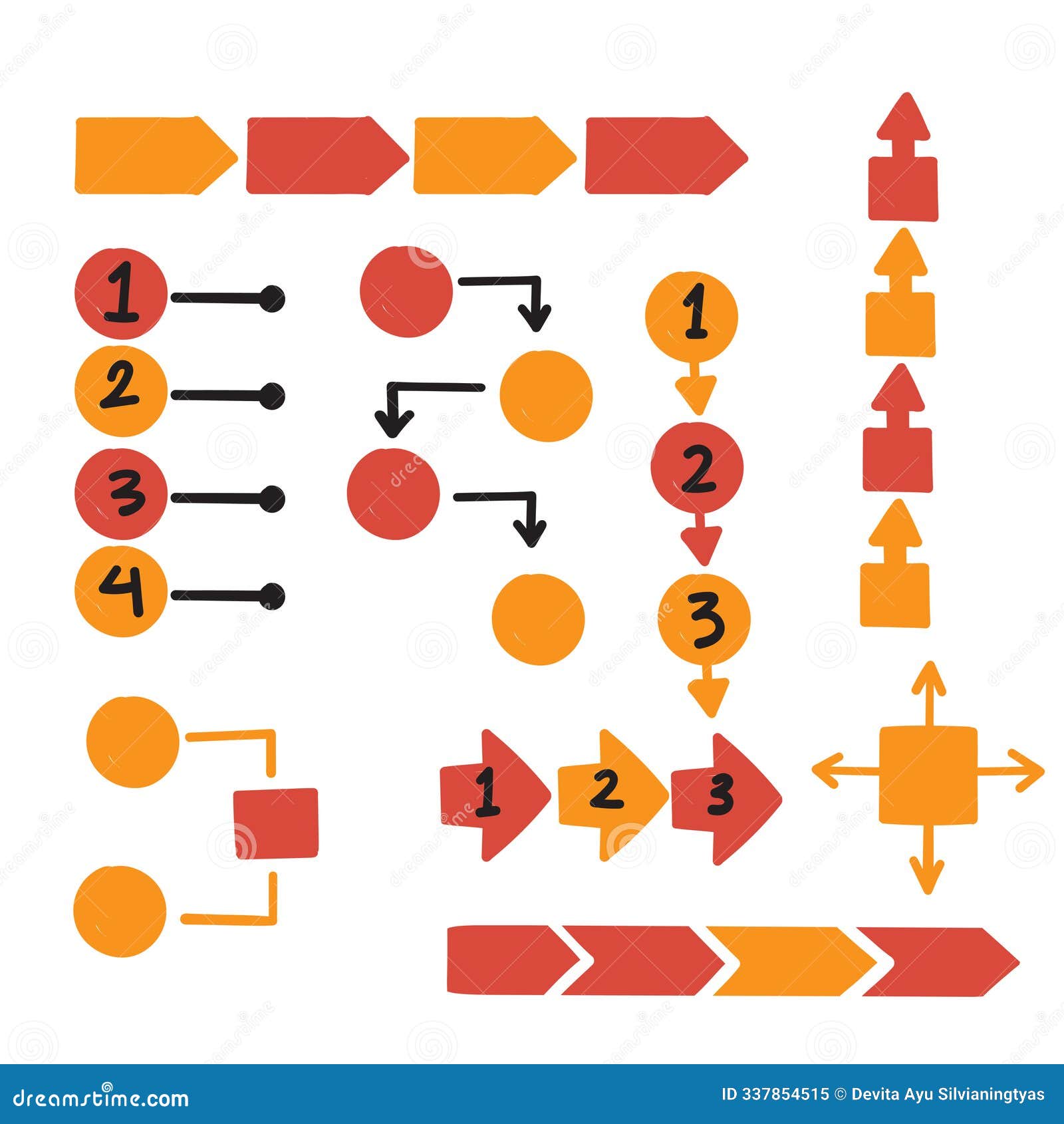 Hand Drawn Doodle Workflow Infographic Illustration Stock Vector ...