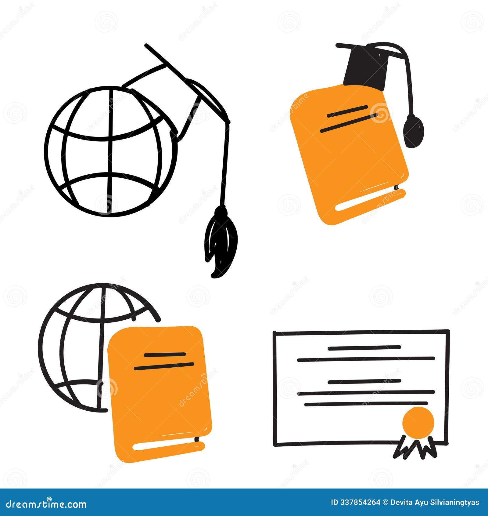 Hand Drawn Doodle World Education Related Illustration Stock Vector ...