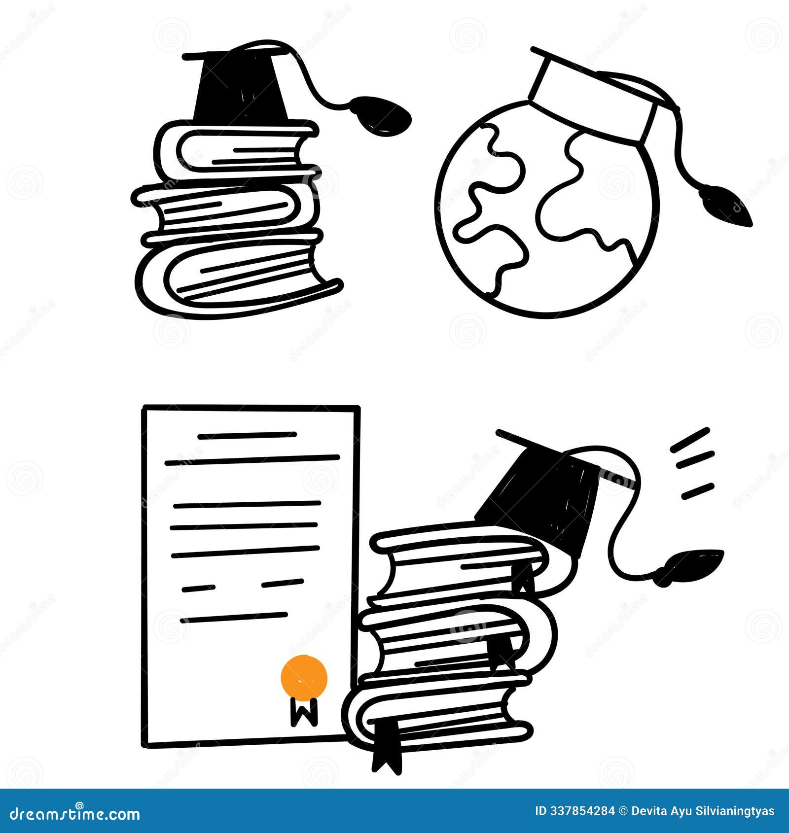 Hand Drawn Doodle World Education Related Illustration Stock Vector ...