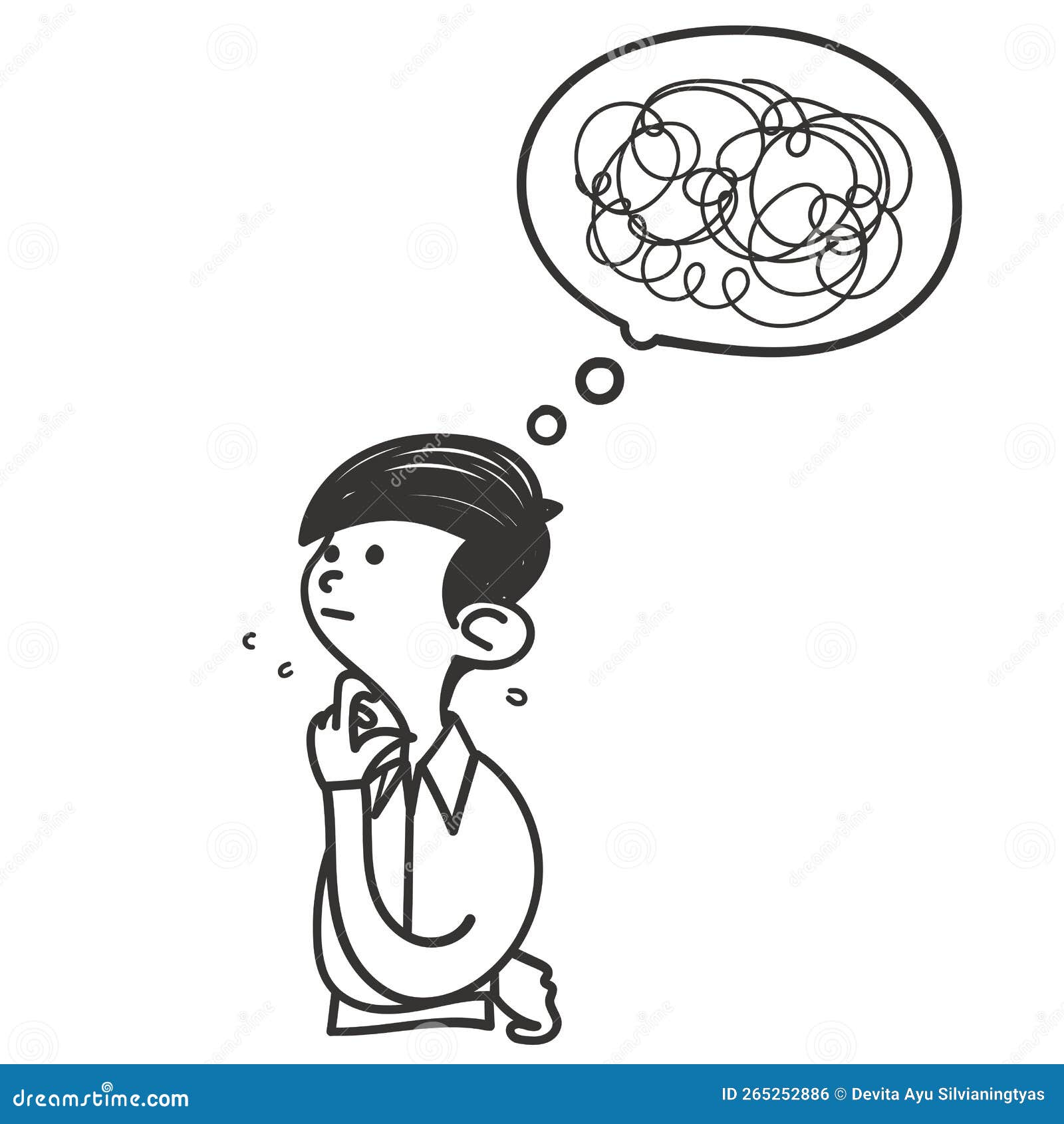 Tangled Thoughts. Overthinking Concept Illustration | CartoonDealer.com ...