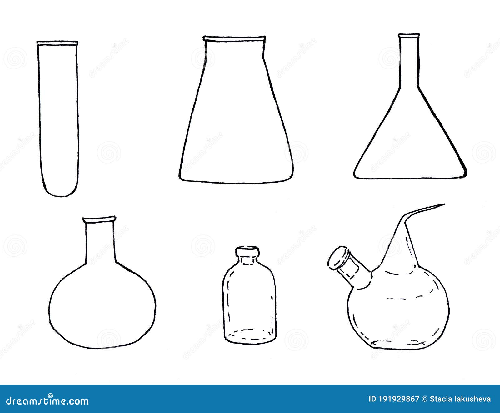 Hand Drawn Doodles of Scientific Flasks Stock Illustration ...