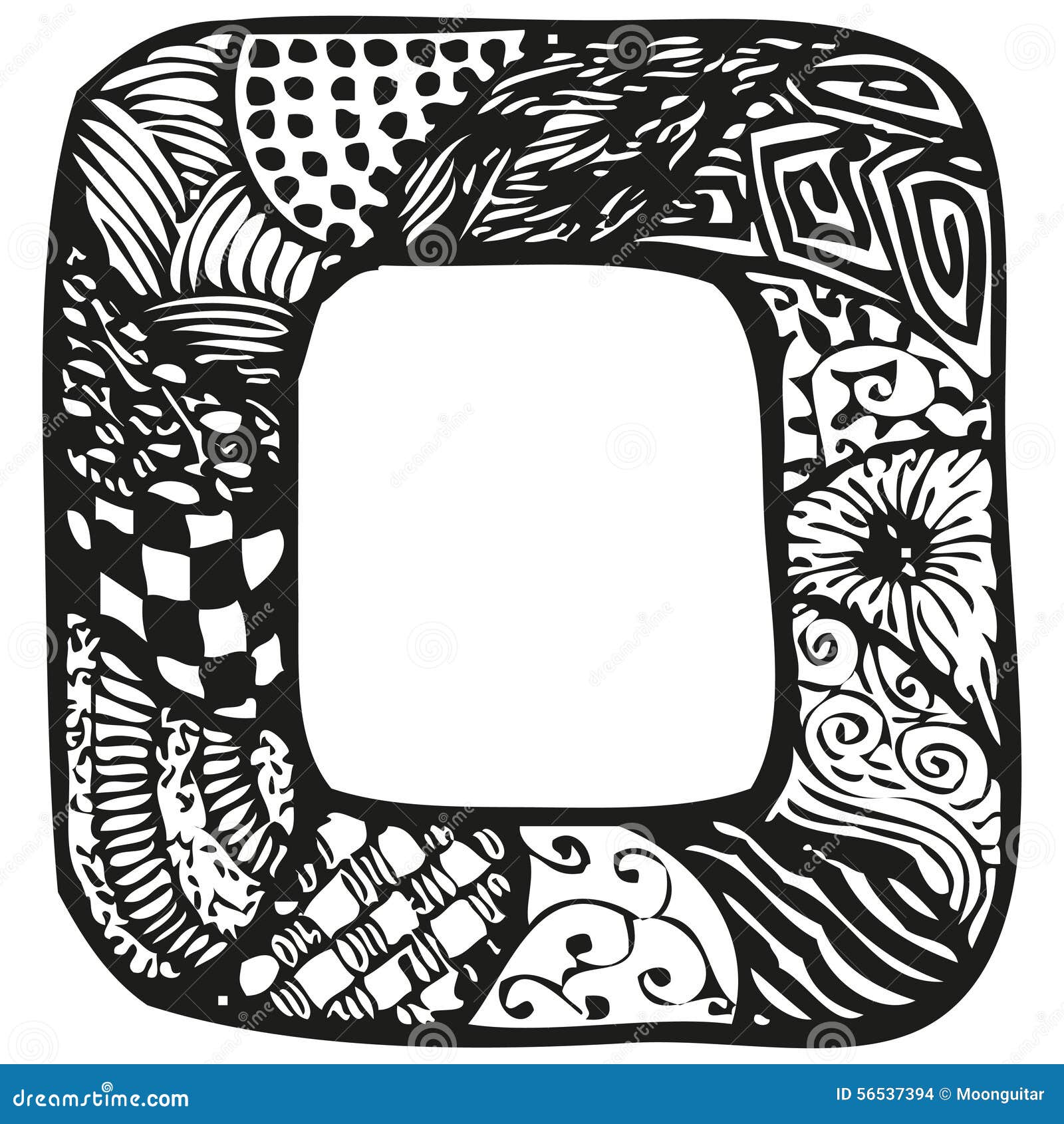 Hand Drawn Doodling Frame for Text or Photo Stock Vector - Illustration ...