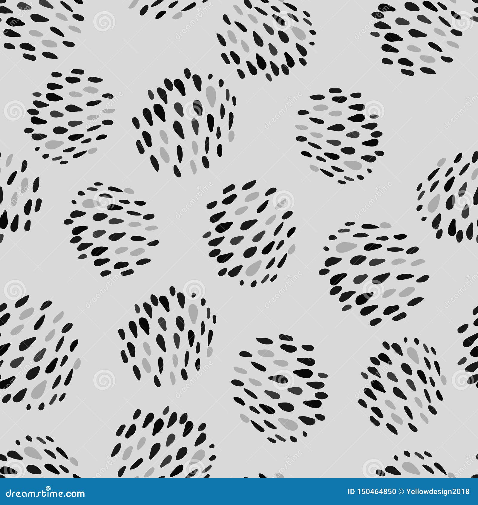 Hand Drawn Dots Seamless Pattern Abstract Circle Shapes Stock ...