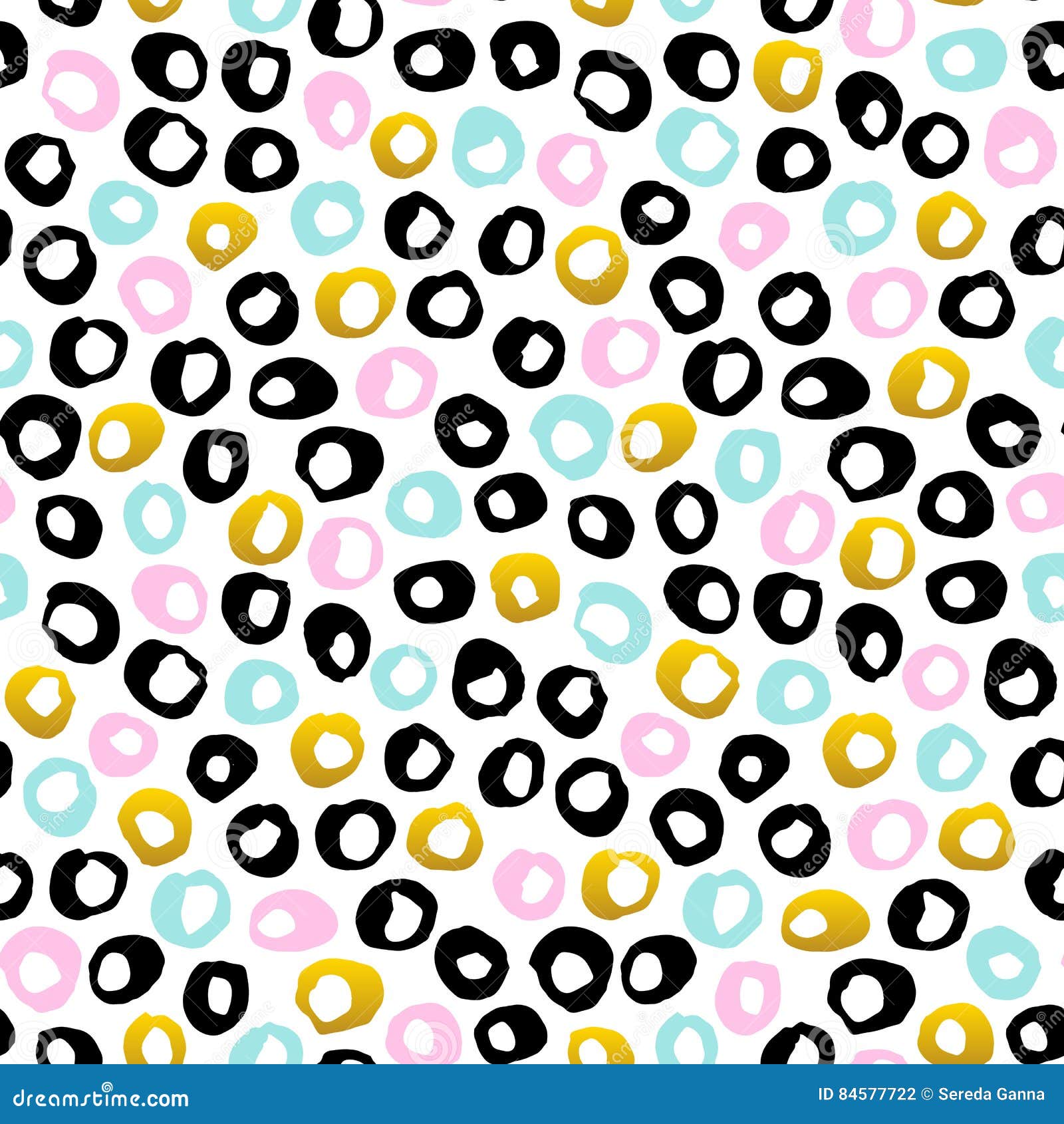 Hand Drawn Dots Seamless Pattern Stock Vector - Illustration of funky ...
