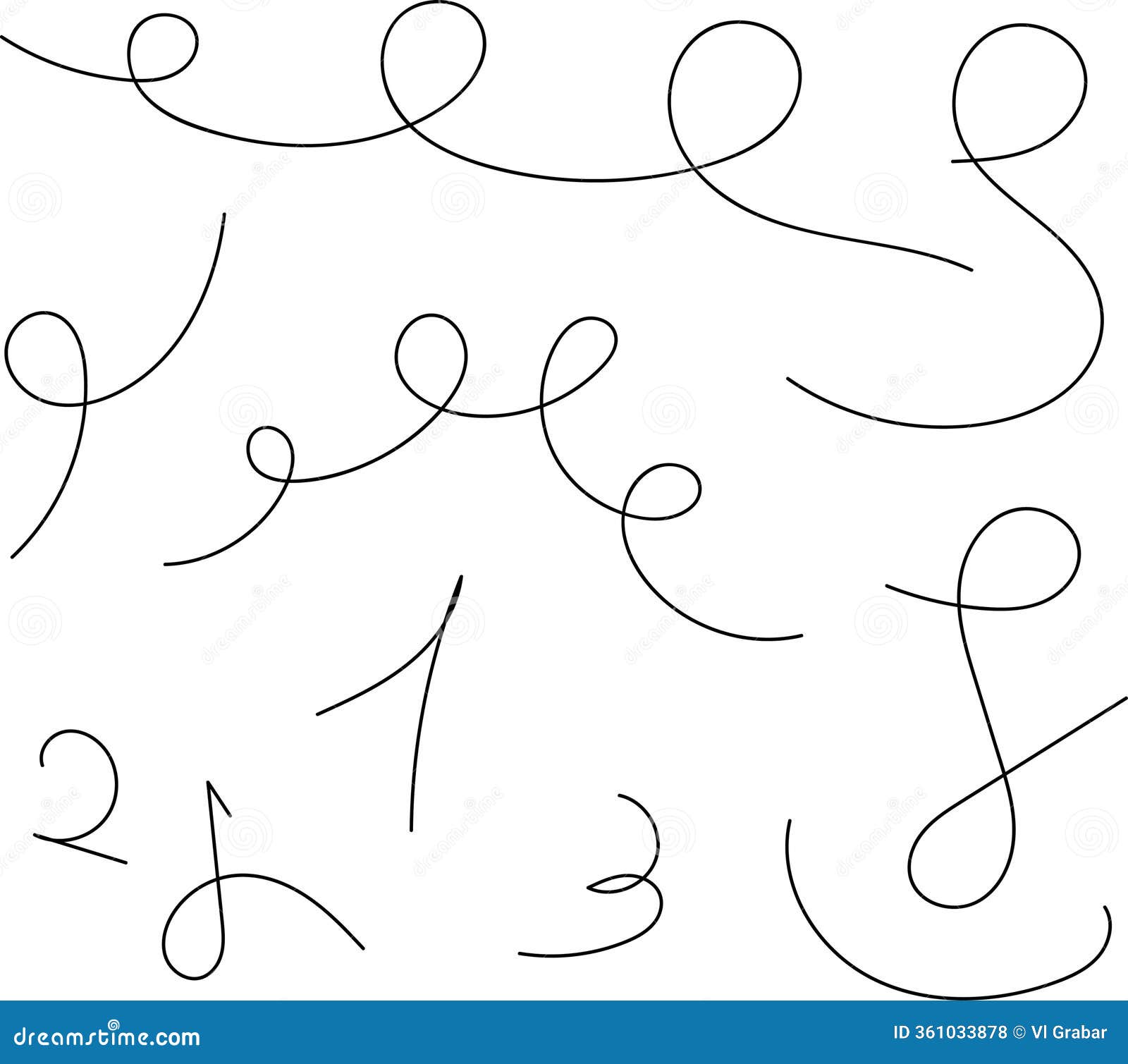 Hand Drawn Dotted Curved Line Shape. Curved Line - Vector Illustration ...