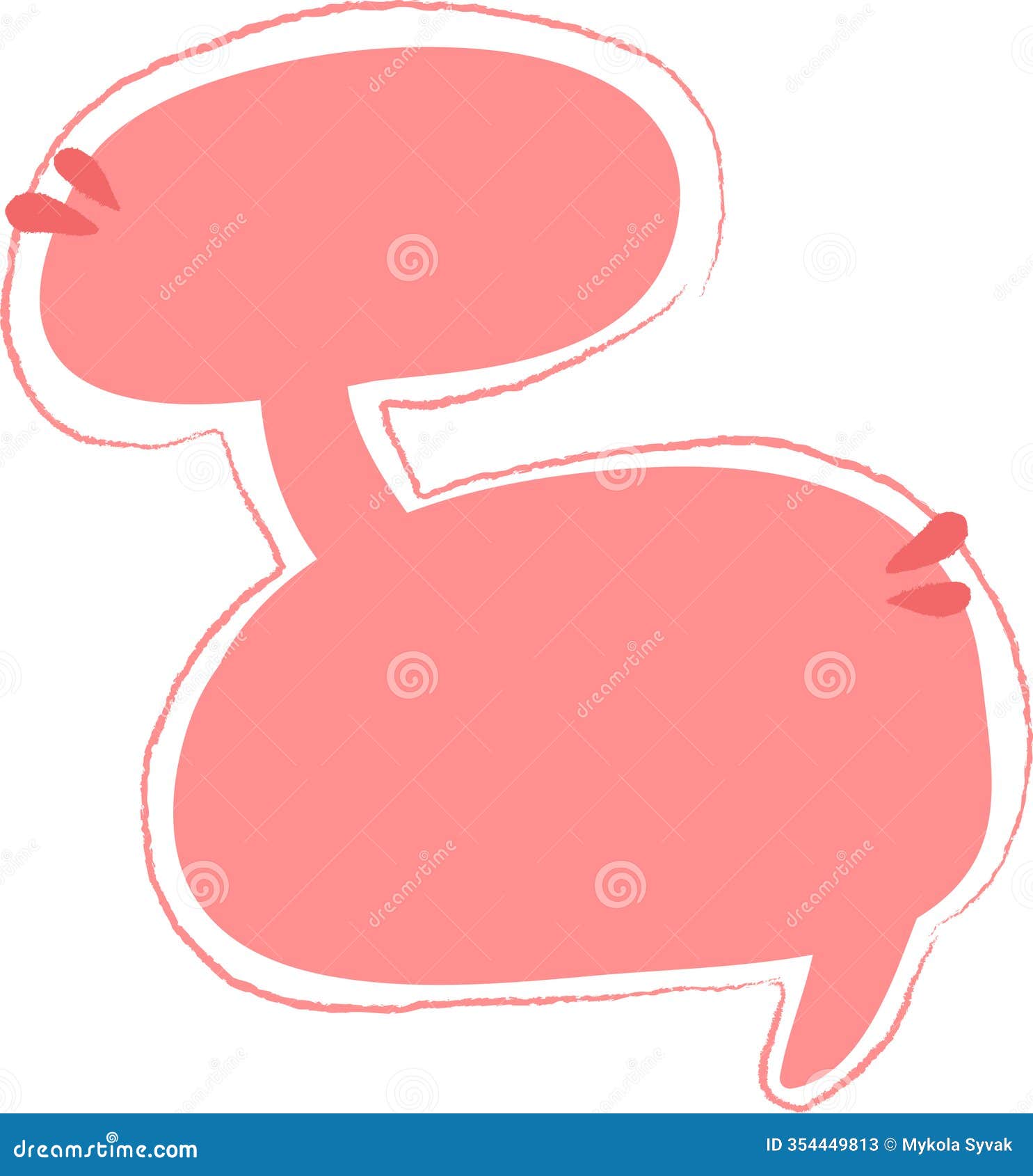 Hand Drawn Double Speech Bubble Stock Illustration - Illustration of ...