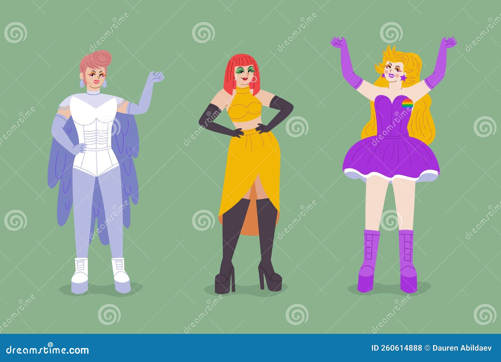 Hand Drawn Drag Queen Vector Illustration. Stock Vector - Illustration ...