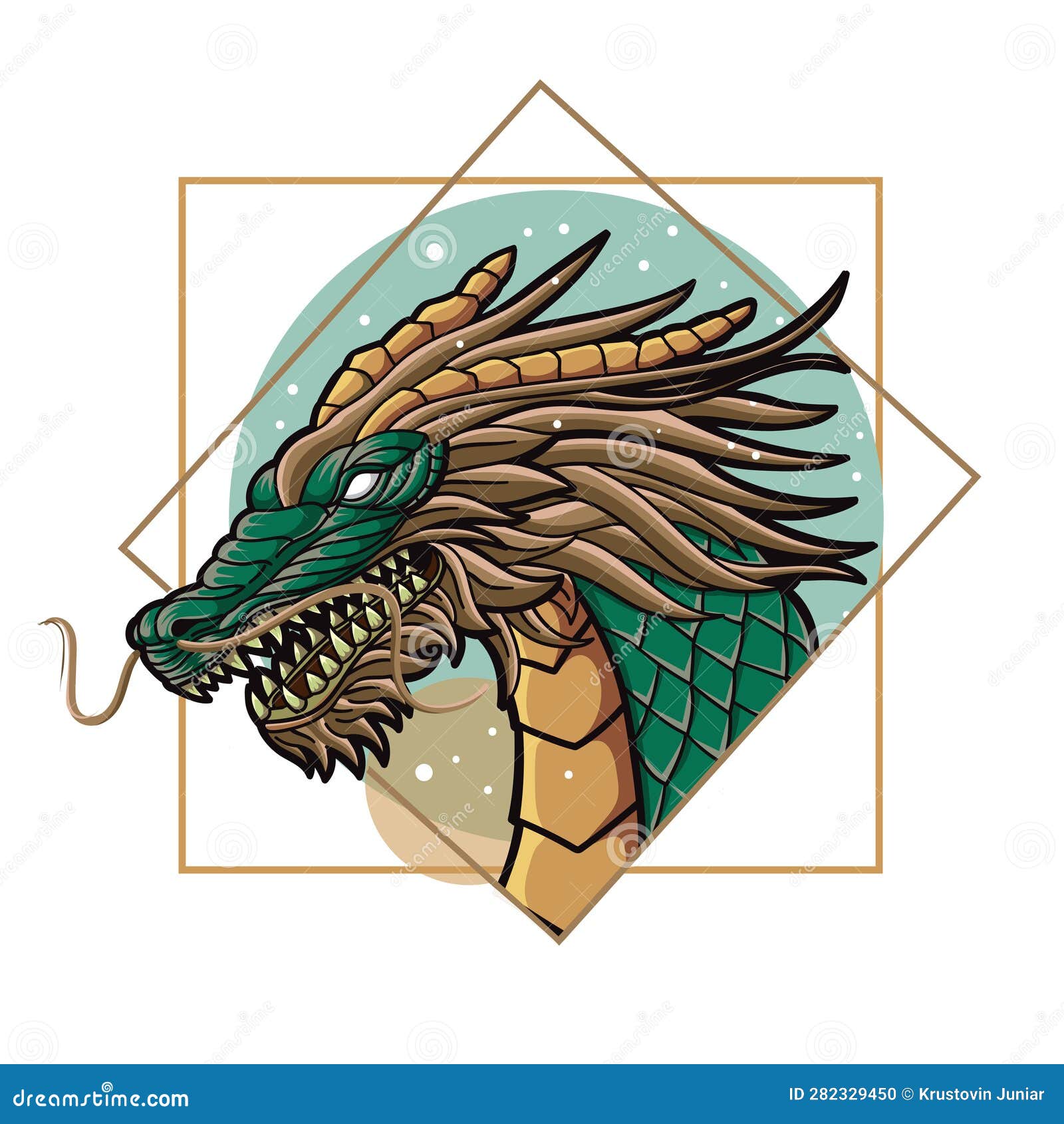 Hand Drawn Dragon Head Color Stock Vector - Illustration of clothes ...