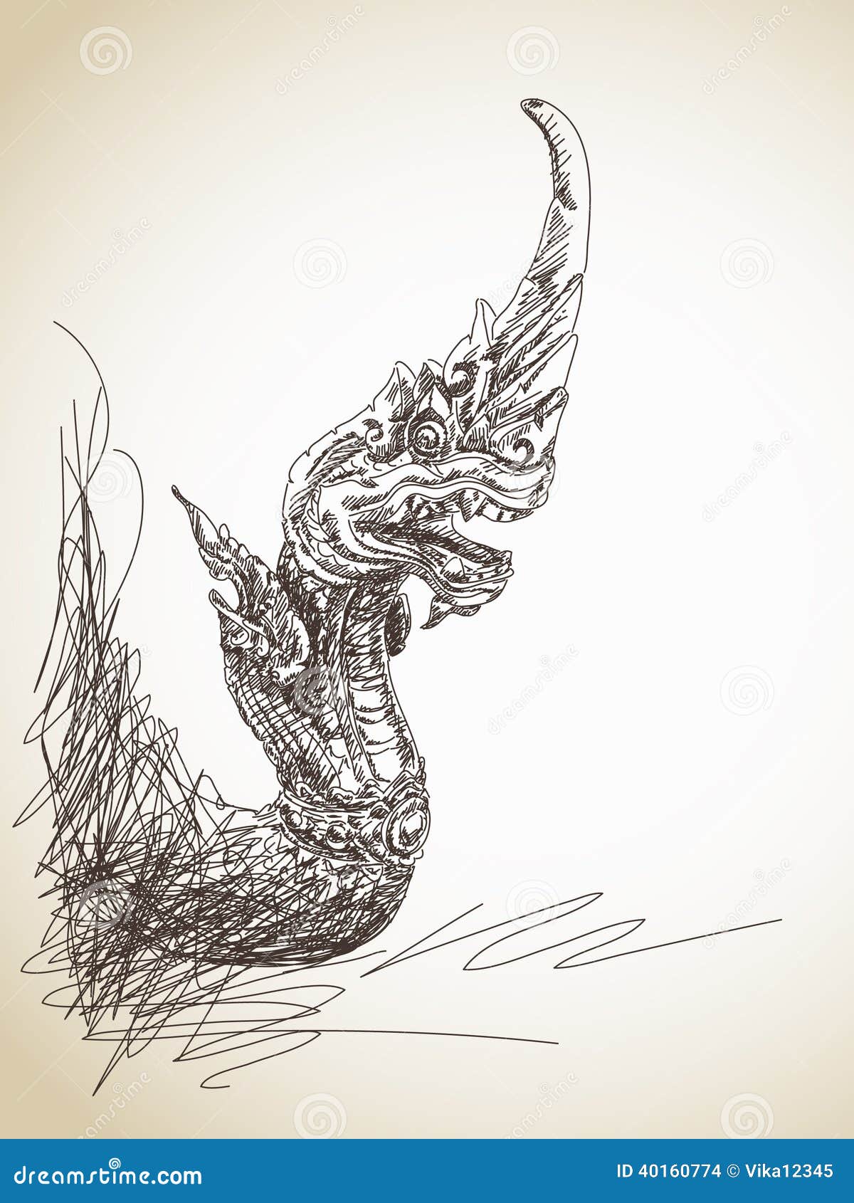 Hand drawn dragon stock vector. Illustration of holy - 40160774