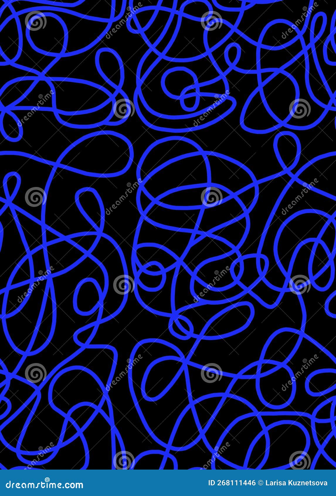 A Hand-drawn Drawing with Blue Lines on a Black Background Stock ...