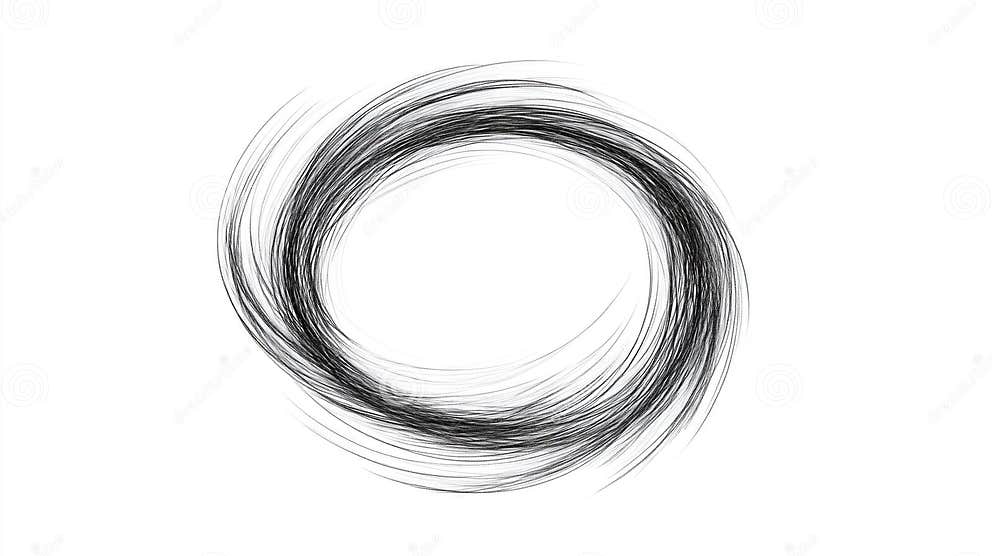 Hand-drawn Drawing of a Circular Line. Circular Scribbling Doodle for ...
