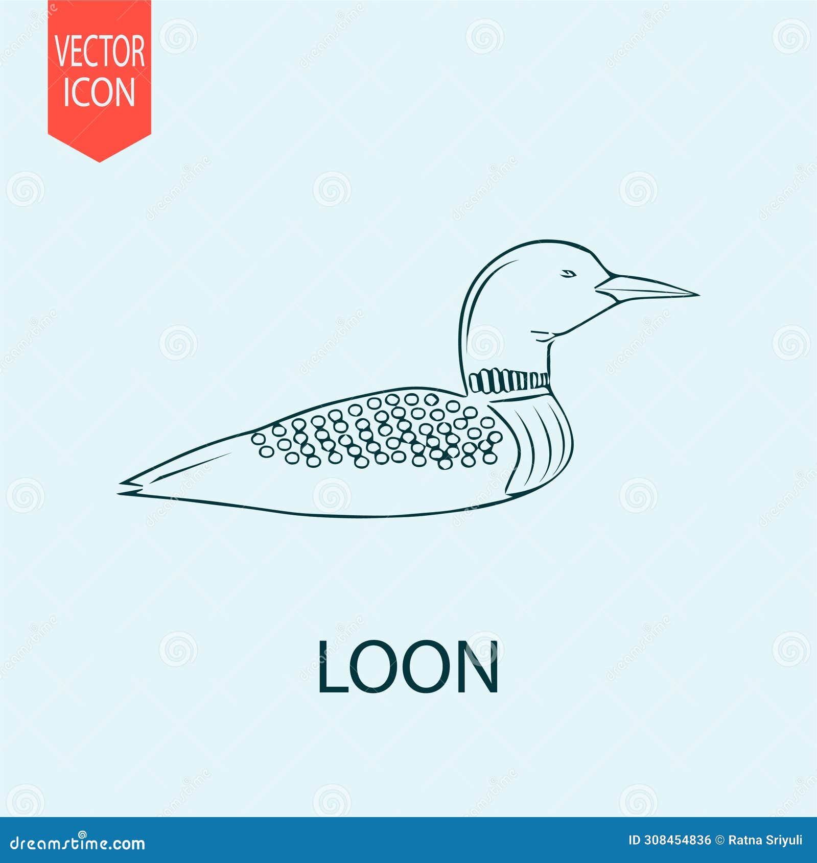 Hand Drawn Duck Loon Bird Logo Design Vector Illustration Stock Vector ...