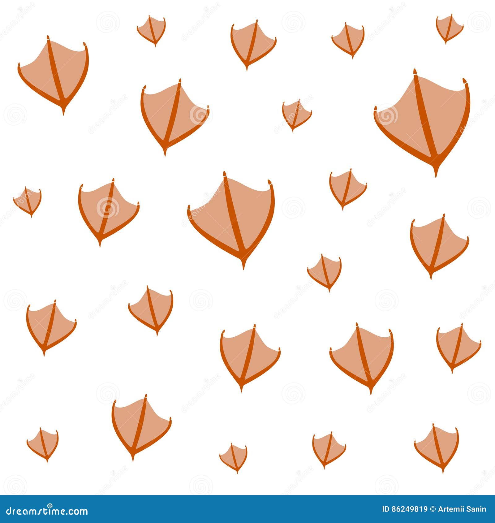 Hand Drawn Duck Steps Pattern On White Background. Vector Illustration ...