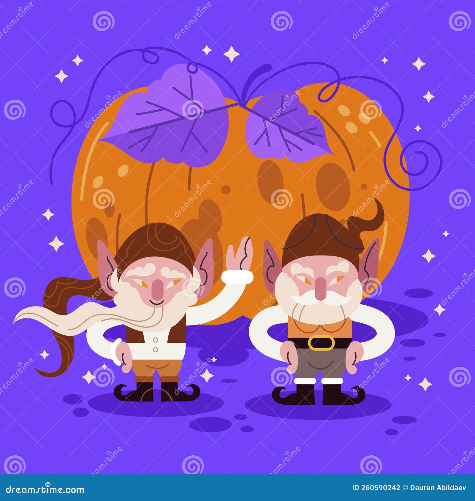 Hand Drawn Dwarf Vector Illustration. Stock Vector - Illustration of ...