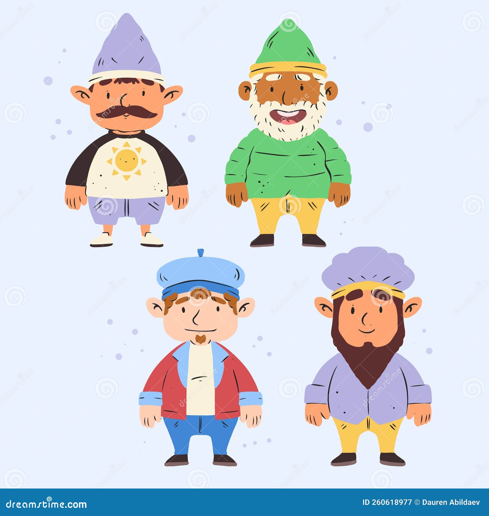 Hand Drawn Dwarf Vector Illustration. Stock Vector - Illustration of ...