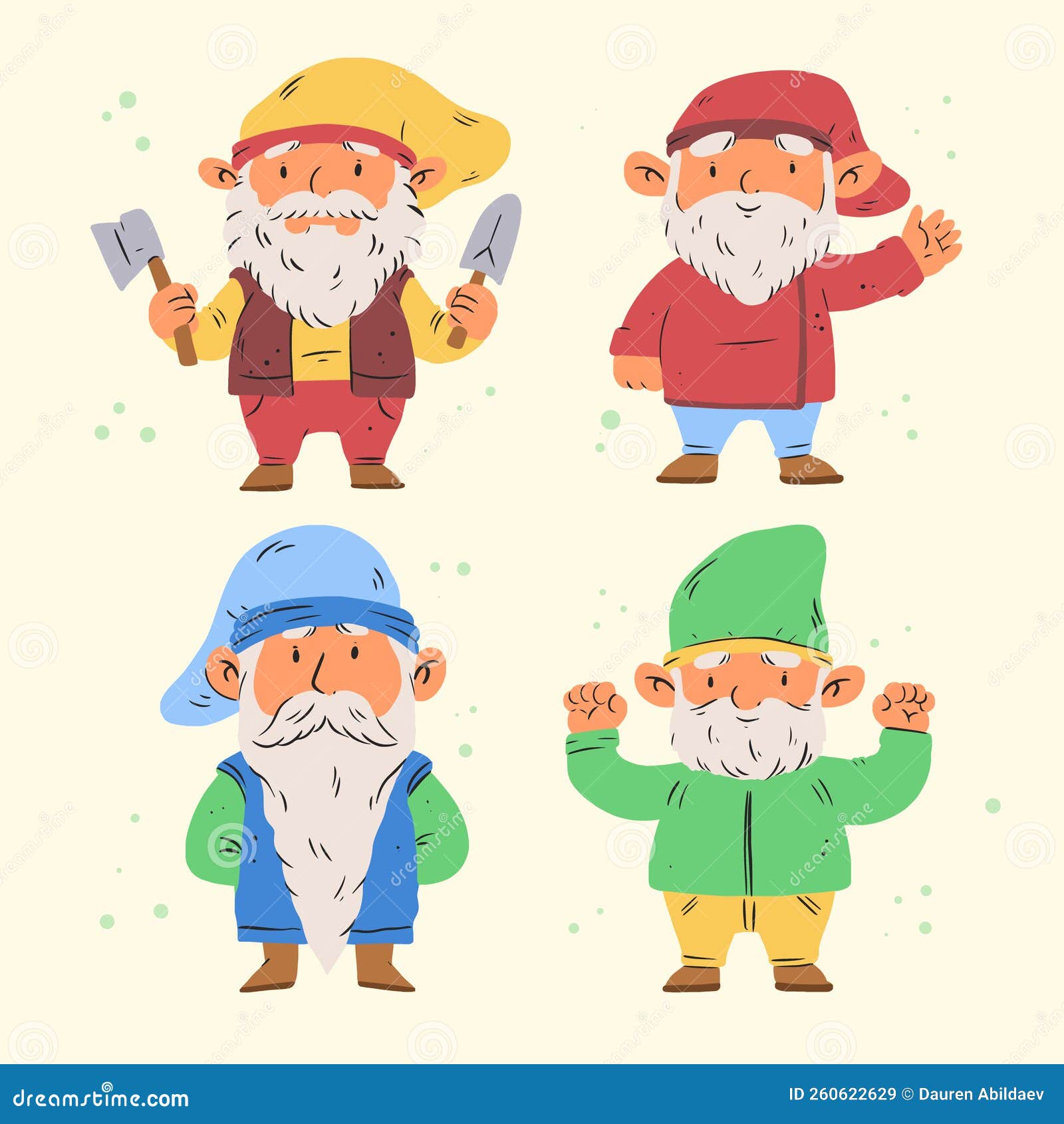 Hand Drawn Dwarf Vector Illustration. Stock Vector - Illustration of ...