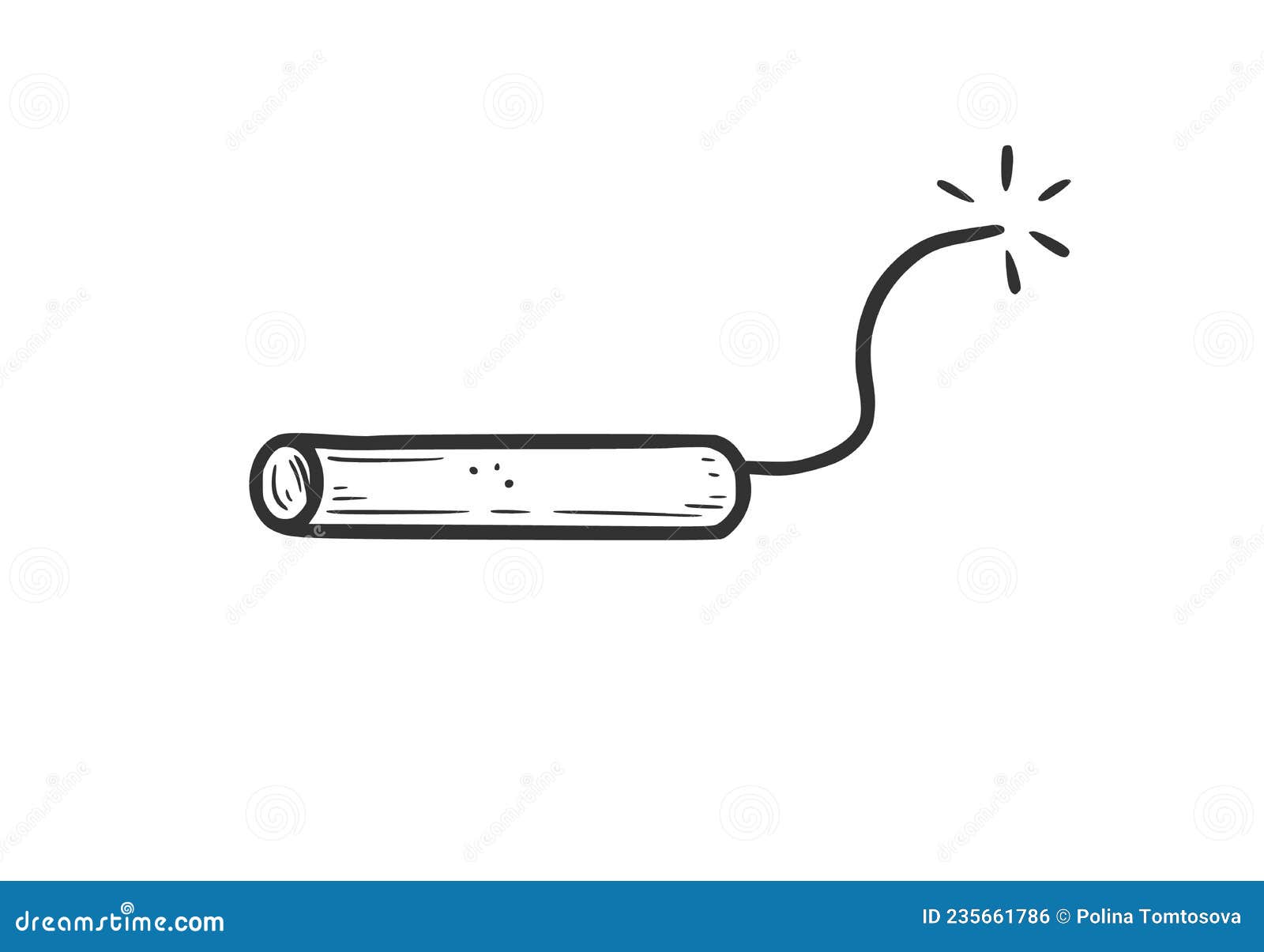 Hand Drawn Dynamite with Fire Element. Stock Vector - Illustration of ...