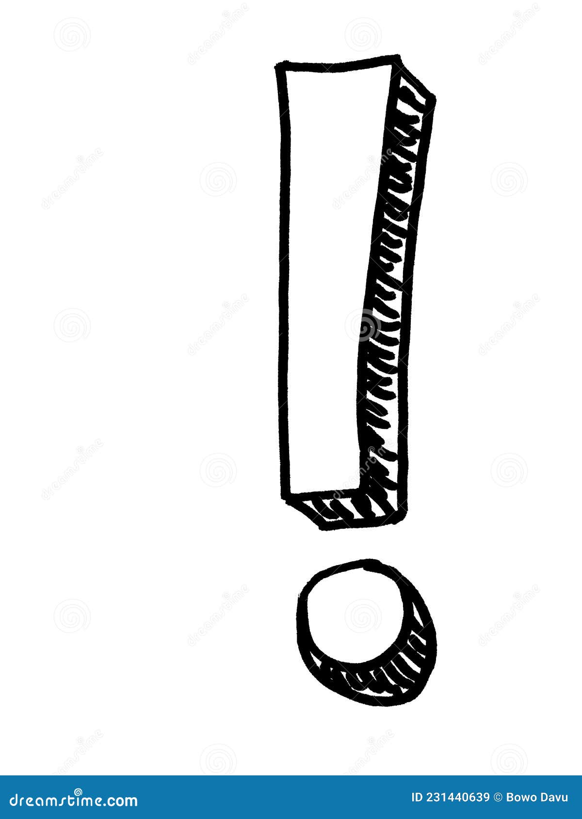 Hand Drawn Exclamtion Point. Doodle, Sketch Style. Explanation Mark ...