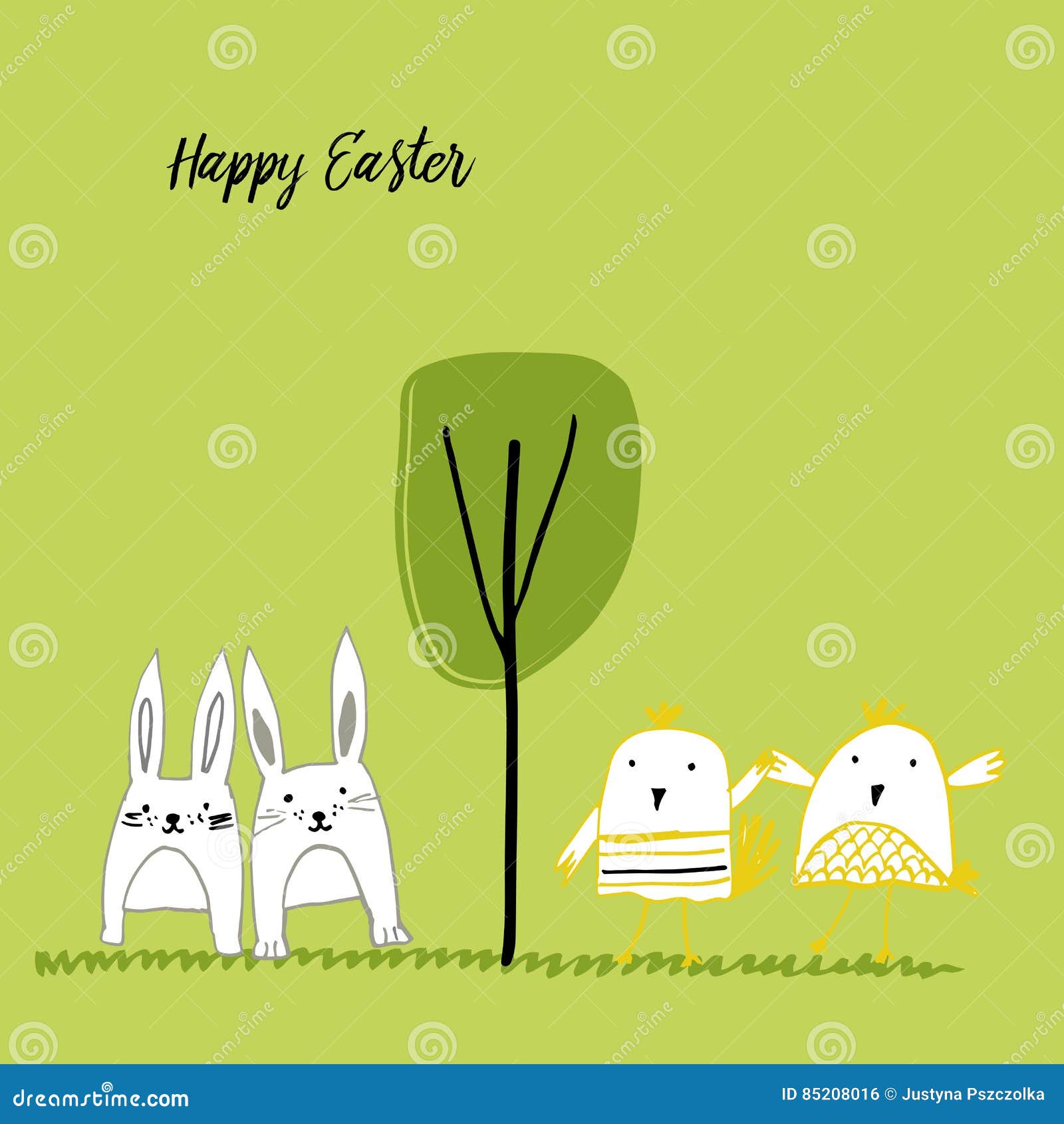Hand drawn easter card stock vector. Illustration of celebration - 85208016