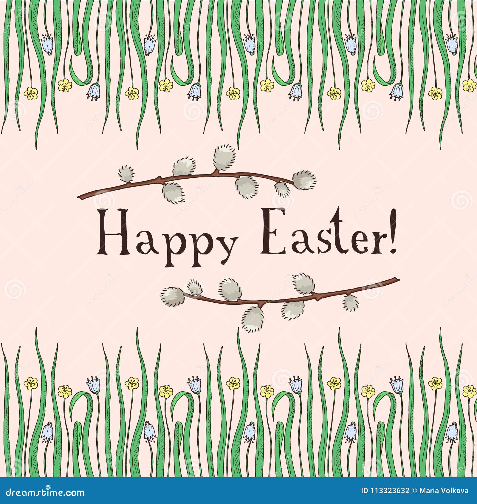 Hand Drawn Easter Gift Card Stock Vector - Illustration of catholic ...