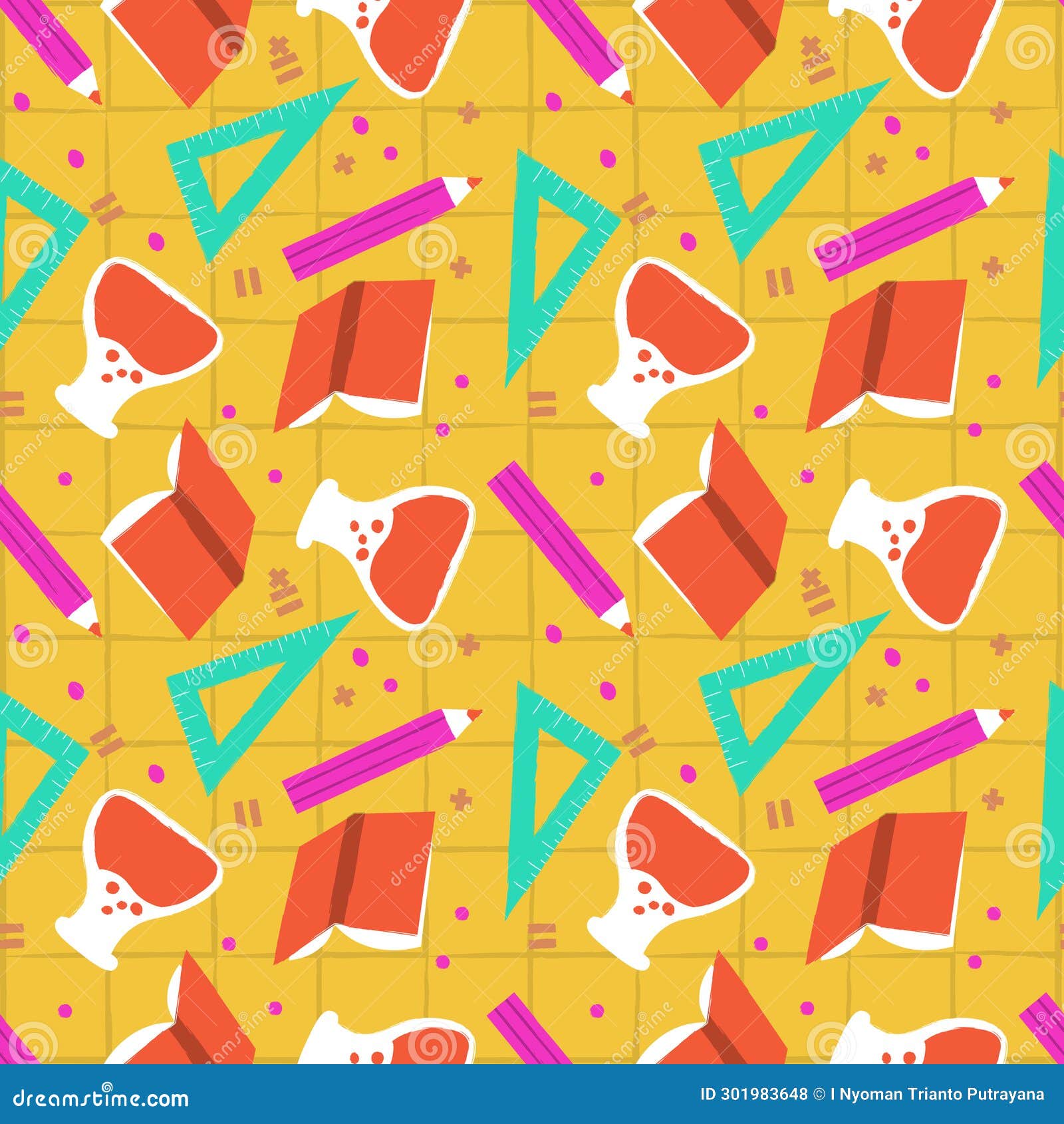 Hand Drawn Education Seamless Pattern. Stock Vector - Illustration of ...