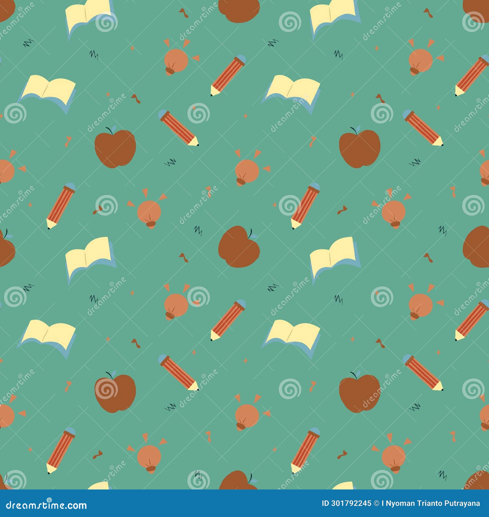 Hand Drawn Education Seamless Pattern. Stock Vector - Illustration of ...