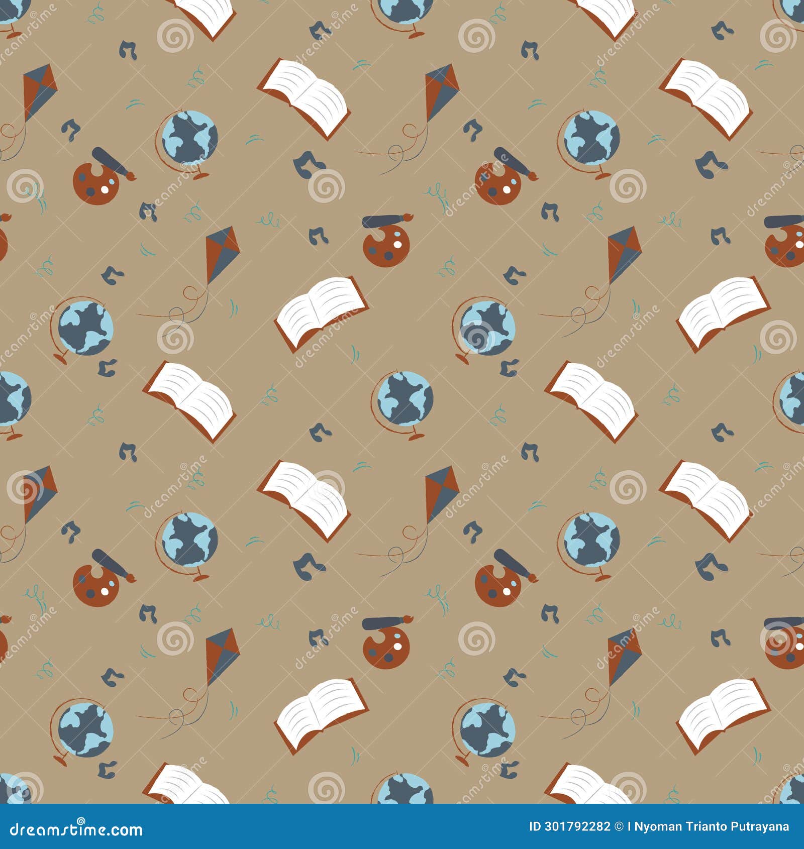 Hand Drawn Education Seamless Pattern. Stock Vector - Illustration of ...