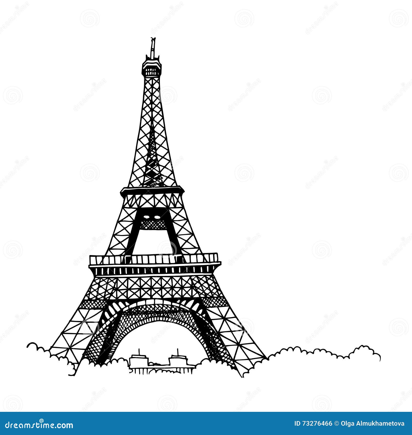 Hand drawn Eiffel Tower stock vector. Illustration of design - 73276466 Hand drawn Eiffel Tower stock vector. Illustration of design - 73276466