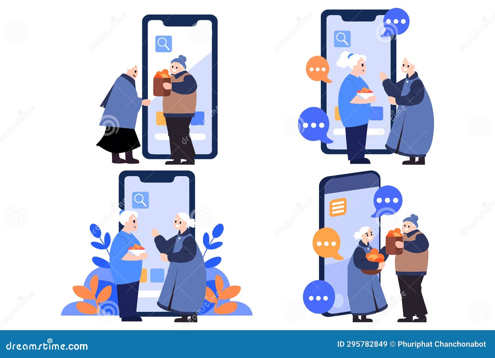 Elderly Characters, Diverse And Animated Cartoon Vector | CartoonDealer ...