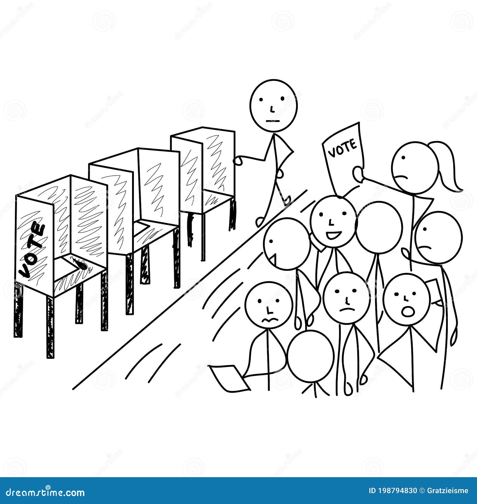 Hand Drawn of an Election Concept. Vector. Illustration Stock Vector ...