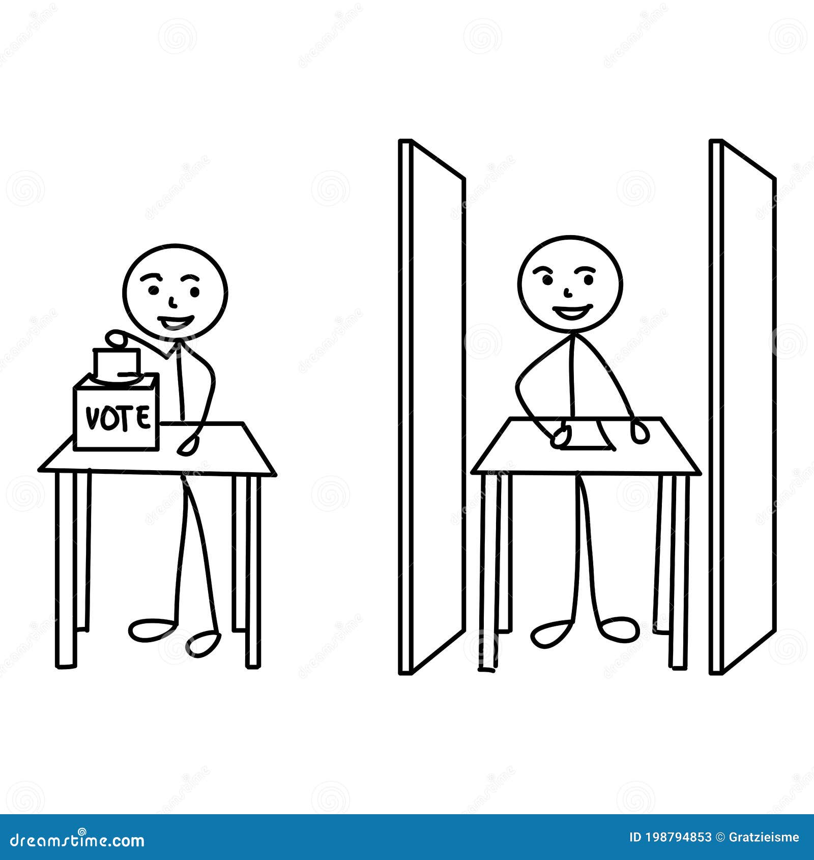 Hand Drawn of an Election Concept. Vector. Illustration Stock Vector ...