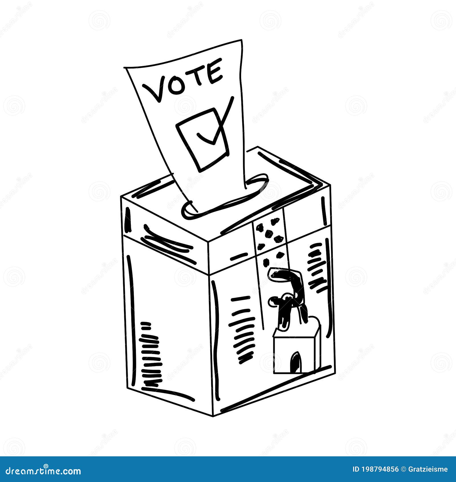 Hand Drawn of an Election Concept. Vector. Illustration. Sketch Stock ...