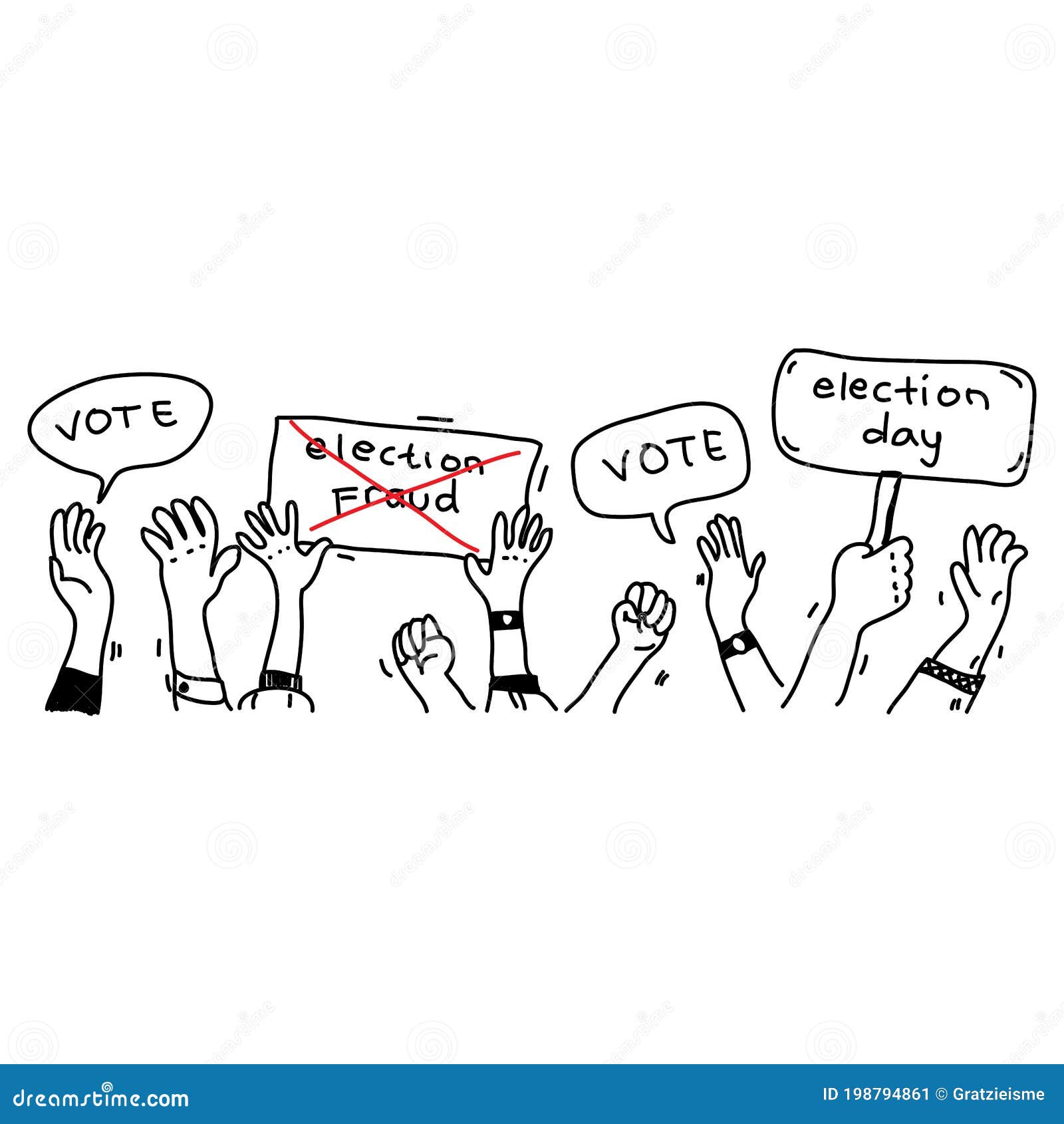 Hand Drawn of an Election Concept. Vector. Illustration Stock Vector ...