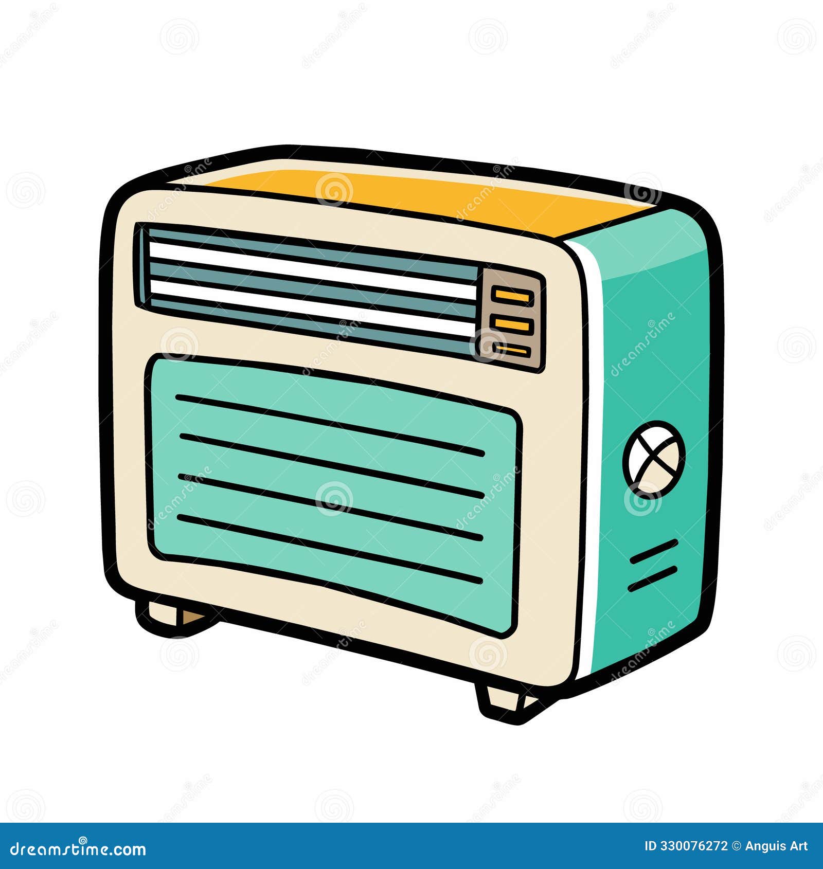 Hand Drawn Electric Heater. Stock Illustration - Illustration of ...